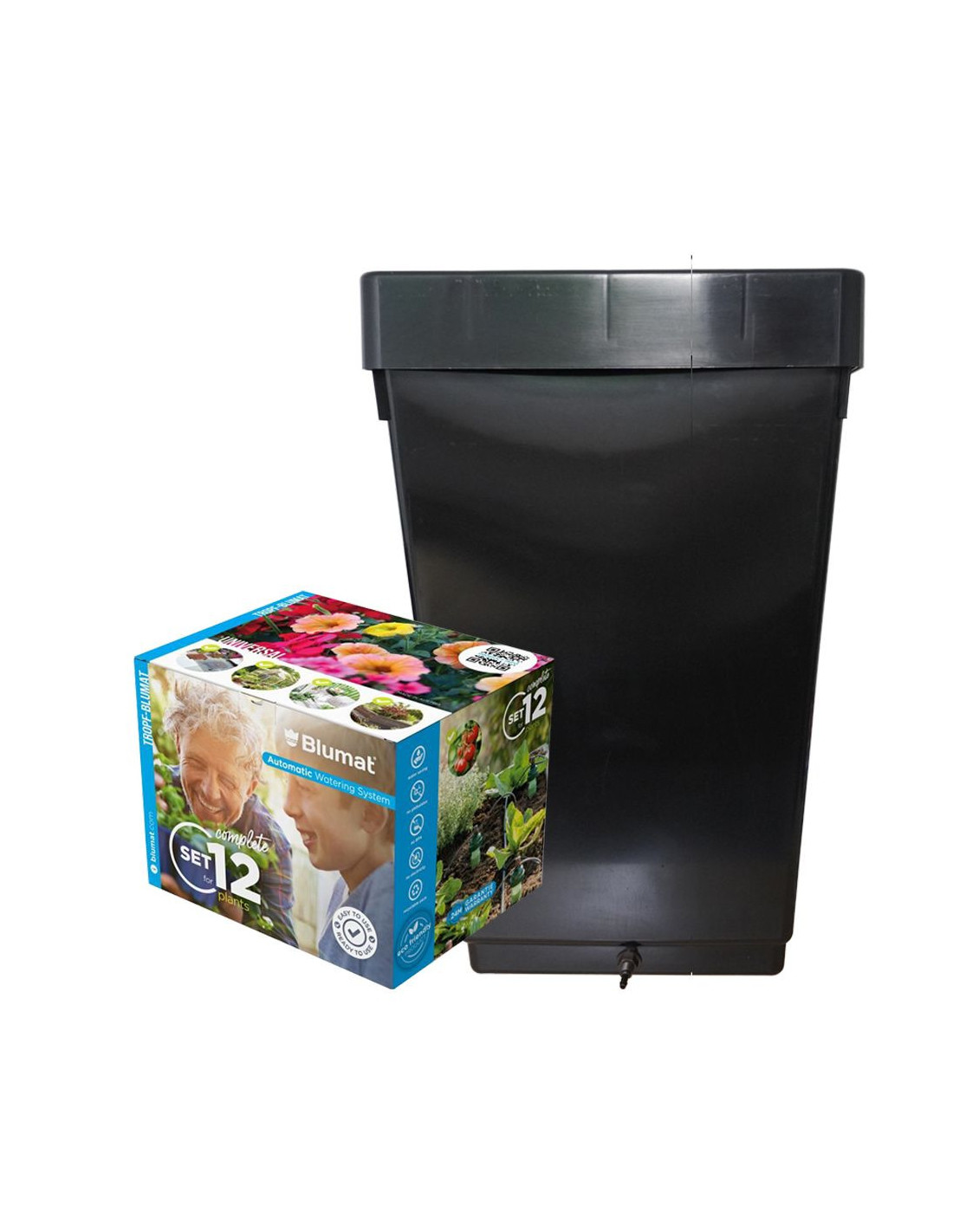 Blumat Tropf-System für 12 Pflanzen + 47L Tank – Automatische Bewässerung